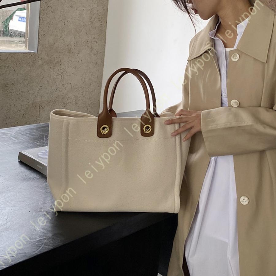 トートバッグ レディース かばん A4 帆布バッグ 大容量 スクエア ファスナー付けポケット内蔵 無地 ベージュ 収納多数 通勤 通学 オフィス 2way きれいめ : yjr-wp2 ...