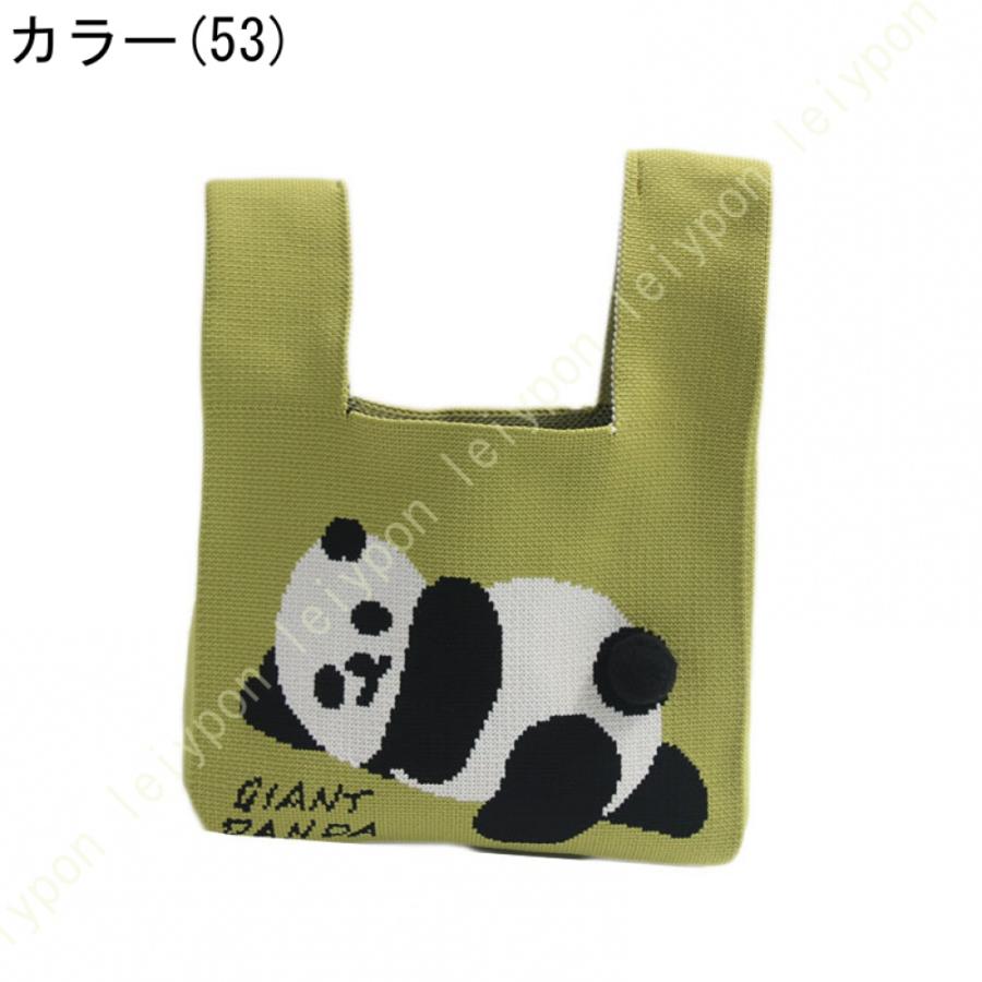 ミニ ニットバッグ トートバッグ サブバッグ ドット パンダ柄 フラワー 春 夏 秋 冬 おでかけ レディース 折りたたみ 流行 ポリエステル 巾着 エコバッグ : yjr-wp2 ...