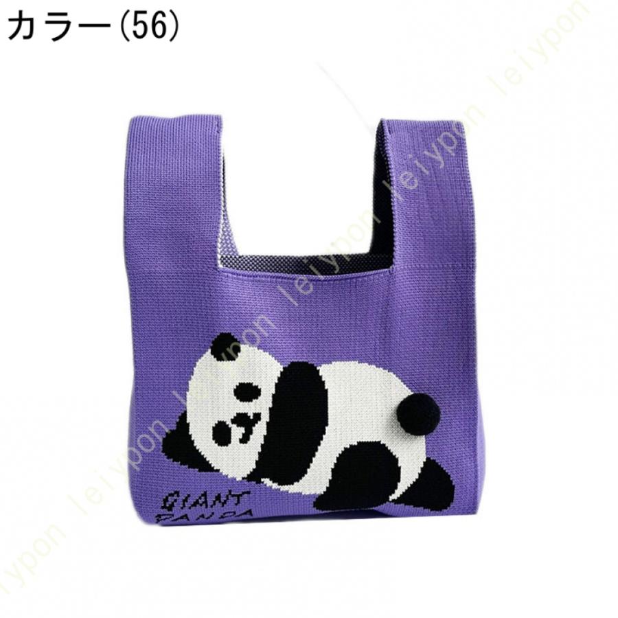 ミニ ニットバッグ トートバッグ サブバッグ ドット パンダ柄 フラワー 春 夏 秋 冬 おでかけ レディース 折りたたみ 流行 ポリエステル 巾着 エコバッグ : yjr-wp2 ...