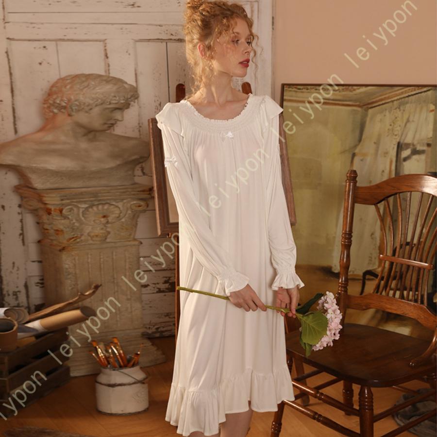 姫系 ネグリジェ 長袖 ベルスリーブ ワンピース パジャマ フリル レース 肌に優しい 柔らかい ルームウエア パジャマ ネグリジェ ロングルームワンピース : yrc-o77-somnuw ...