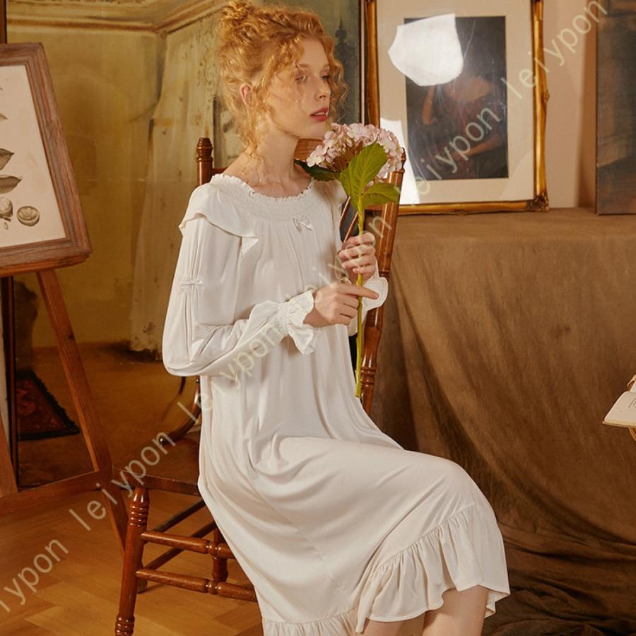 姫系 ネグリジェ 長袖 ベルスリーブ ワンピース パジャマ フリル レース 肌に優しい 柔らかい ルームウエア パジャマ ネグリジェ ロングルームワンピース : yrc-o77-somnuw ...