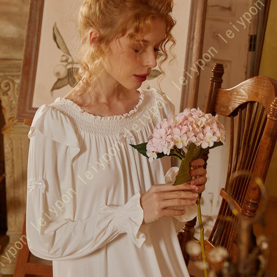 姫系 ネグリジェ 長袖 ベルスリーブ ワンピース パジャマ フリル レース 肌に優しい 柔らかい ルームウエア パジャマ ネグリジェ ロングルームワンピース : yrc-o77-somnuw ...