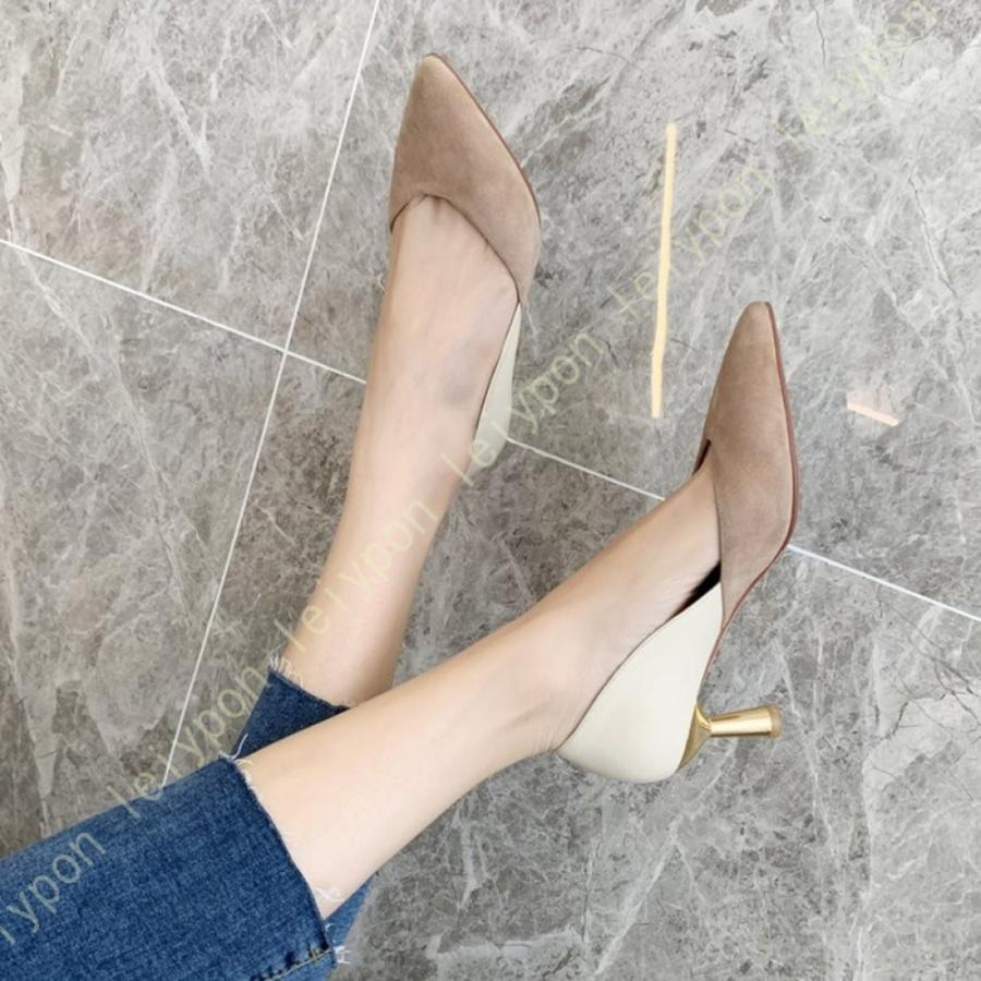 6.5cmヒール ピンヒール パンプス ポインテッドトゥ スエード 女性 美脚 滑り止め 歩きやすい 疲れにくい 痛くない おしゃれ エレガント パーティー用 結婚式 :zd-frS ...