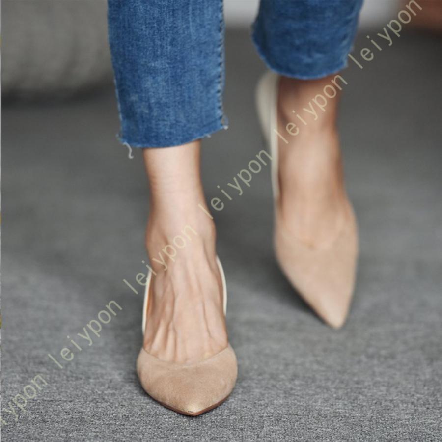 6.5cmヒール ピンヒール パンプス ポインテッドトゥ スエード 女性 美脚 滑り止め 歩きやすい 疲れにくい 痛くない おしゃれ エレガント パーティー用 結婚式 :zd-frS ...