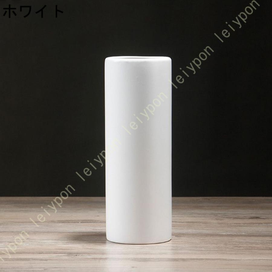 花瓶 陶器 白 花器 かびん フラワーベース セラミック ホワイト おしゃれ シリンダー 大 29.5cm 北欧 スタイル ユニーク インテリア飾り 結婚式 飾り ギフト : leiypon ...