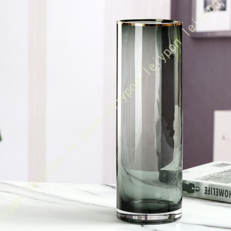 円柱 花瓶 大 フラワーベース ガラス 30cm ガラスの花瓶 花器 ガラスベース ガラスボトル アレンジ インテリア 水栽培 生け花 造花 おしゃれ : leiypon - 通販 ...