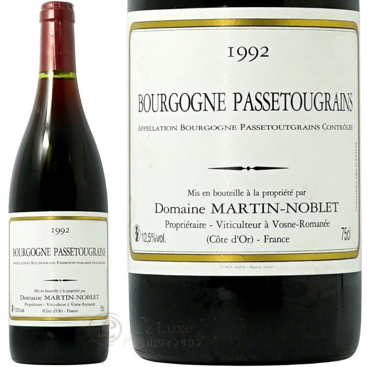 1992 ベルナール マルタン ノブレ ブルゴーニュ パストゥグラン 蔵出し 赤ワイン 辛口 750ml Domaine Bernard ...