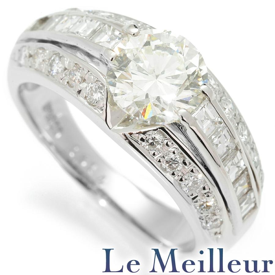ダイヤモンド 1.514ct 0.97ct プラチナ Pt900 リング GOOD SIクラス Lカラー 指輪 13号 鑑定書付き 中古 プレラブド 返品OK : Le meilleur ...