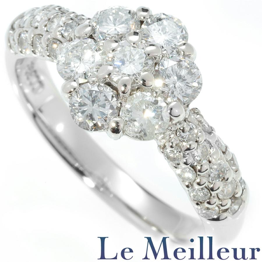 フラワーデザインリング SIクラス 7P 指輪 ダイヤモンド 1.36ct Pt900 13号 中古 プレラブド 返品OK : Le meilleur ルメイユ - 通販 - Yahoo!ショッピング