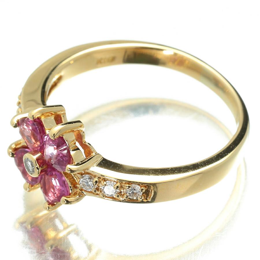 フラワーモチーフリング 指輪 ルビー 0.92ct ダイヤモンド K18 13号 中古 プレラブド 返品OK : leis2019 : Le meilleur ルメイユ - 通販 ...