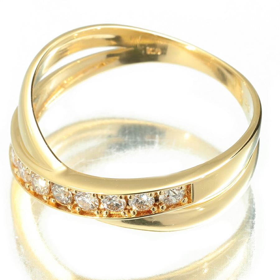 クロスラインリング 指輪 ダイヤモンド 0.3ct K18 12号 中古 プレラブド 返品OK : Le meilleur ルメイユ - 通販 - Yahoo!ショッピング