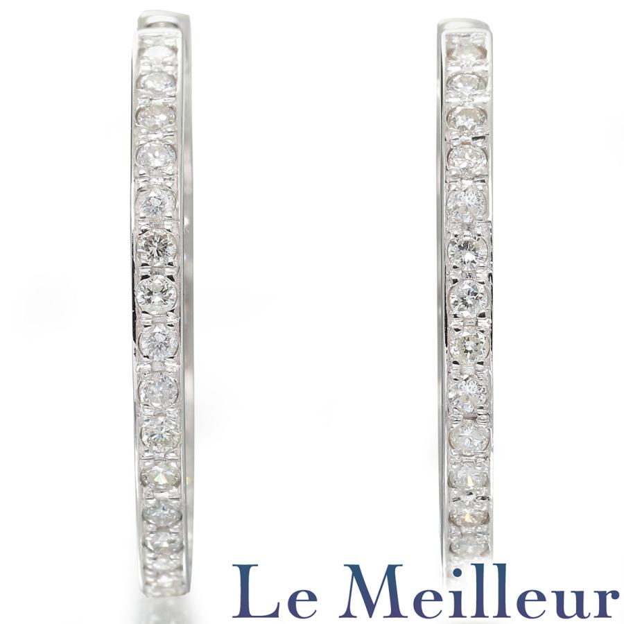 パヴェ フープピアス ダイヤモンド 0.50ct K18WG 新品仕上げ ヴィンテージ :LES6799:Le meilleur - 通販 - Yahoo!ショッピング