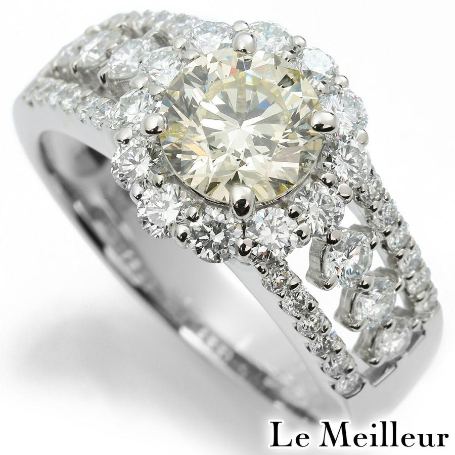 リング SI2 Nカラー 指輪 ダイヤモンド 1.013ct 0.9ct Pt900 13号 中古 プレラブド 返品OK : Le ...