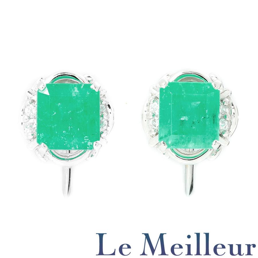 イヤリング エメラルド 1.87ct ダイヤモンド Pt900 中古 プレラブド 返品OK : Le meilleur ルメイユ - 通販 - Yahoo!ショッピング