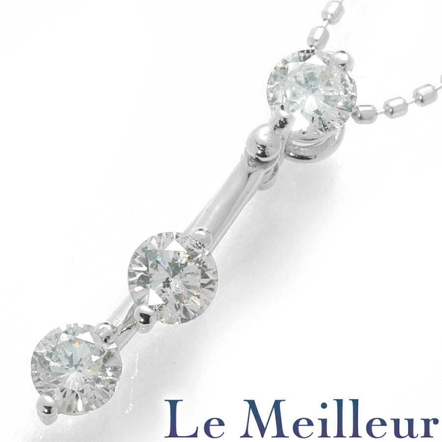 スイングトリロジーデザイン ペンダントネックレス ダイヤモンド 0.5ct K18 中古 プレラブド 返品OK : Le meilleur ルメイユ - 通販 - Yahoo!ショッピング