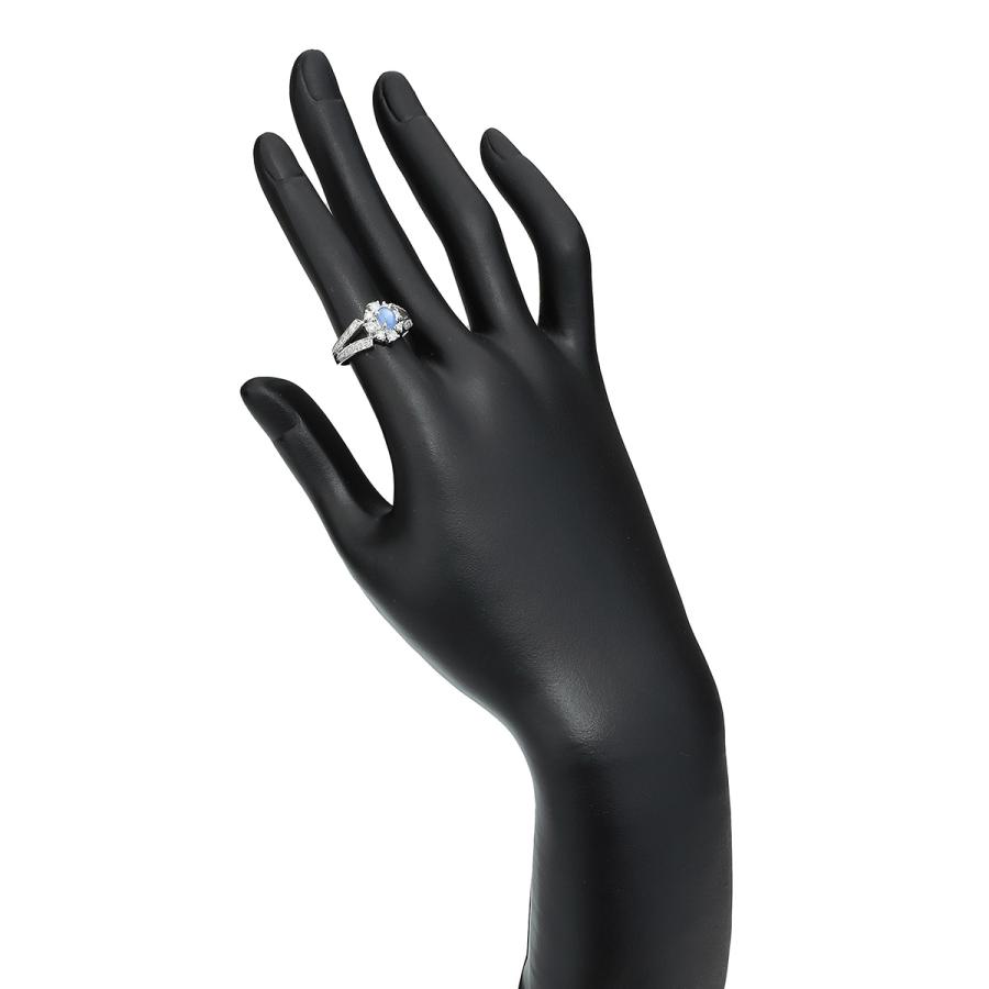 フラワーモチーフリング 指輪 スターサファイア 0.7ct ダイヤモンド 0.48ct Pt900 11号 中古 プレラブド 返品OK『5％OFFクーポン対象』 :LET2862:Le ...