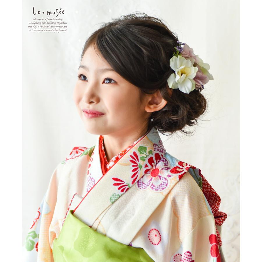 七五三 髪飾り ナチュラル デルフィ | 753 3歳 7歳 白 ホワイト パープル 紫 ヘッド :500000115:ウエディング専門店 ミュゼ - 通販 - Yahoo!ショッピング