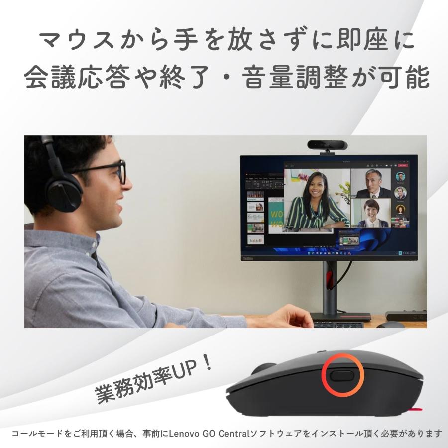 Lenovo 【公式・直販】レノボ Go USB Type-C 無線 ワイヤレス マルチデバイスマウス 4Y51C21217 ...