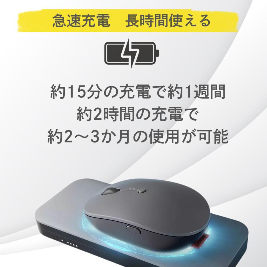 Lenovo 【公式・直販】レノボ Go USB Type-C 無線 ワイヤレス マルチデバイスマウス 4Y51C21217 ...