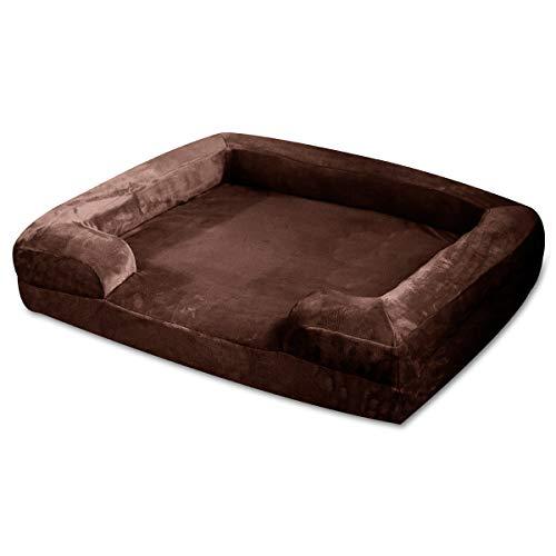 ottostyle.jp ドッグカウチベッド 【Lサイズ/ブラウン】 ペットベッド ソファー 背もたれ付 ボリューム設計 フランネル生地 カバー 手洗い可 2つ折り : レオンエヌ - 通販 ...