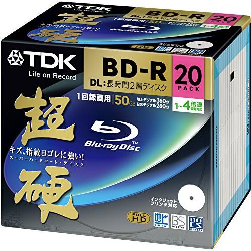 TDK 録画用ブルーレイディスク 超硬シリーズ BD-R DL 50GB 1-4倍速 ホワイトワイドプリンタブル 20枚パック 5mmスリムケース BRV50HCPWB20A : レオンエヌ ...