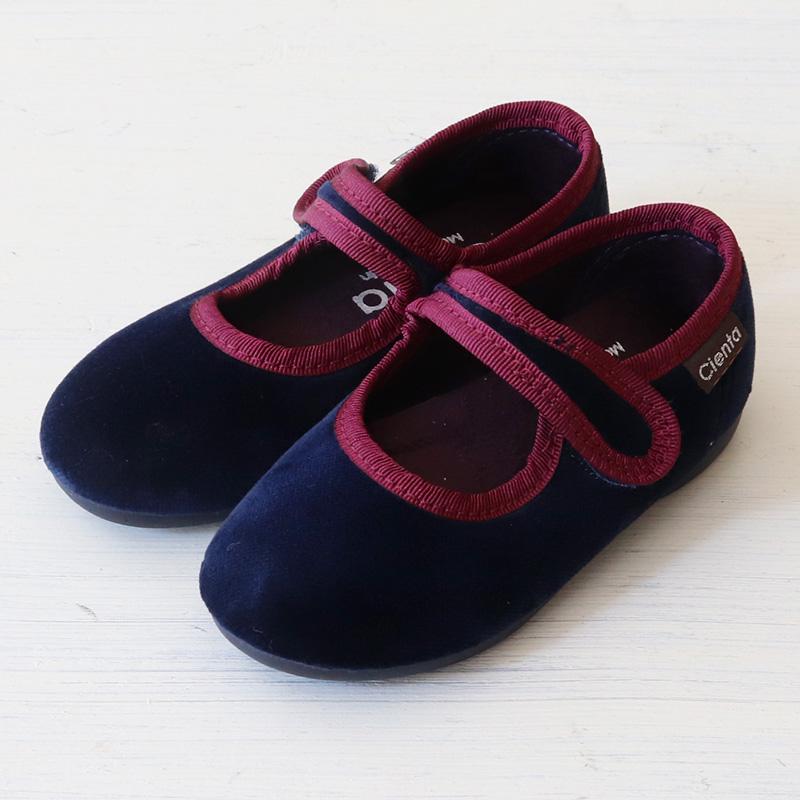 Cienta 【9月末頃入荷次第お届けのご予約】Cienta/ シエンタ 靴 ストラップフォーマルシューズ ベロア靴（キッズ ベビー レディス）500T-078 501T-075 ...