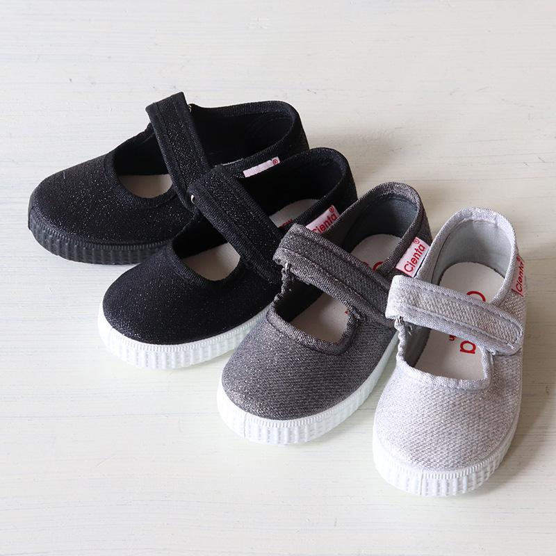 Cienta Cienta（シエンタ） キッズ ラメ ベルクロシューズ 靴（バレエシューズ）56013,56113 : LePujuヤフー店 - 通販 - Yahoo!ショッピング