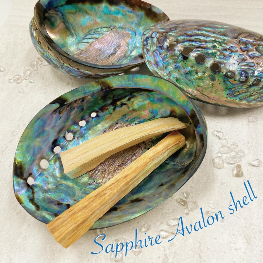 サファイア アバロンシェル 】両面ポリッシュ エメラルド グリーン ブルー 天然 自然 貝殻 スマッジング 浄化 お清め 瞑想 パワーストーン ...