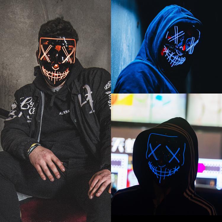 コスプレ メンズ ネオンマスク LED 仮面 パーティー イベント コスプレ メンズ ネオンマスク LED 仮面 パーティー イベント