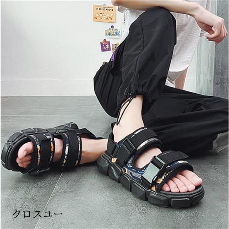 サンダル メンズ スポーツサンダル 厚底 ストラップサンダル 衝撃吸収 滑り止め 歩きやすい 通気性 カジュアル コンフォート 夏 ビーチ おしゃれ : クロスユーヤフー店 - 通販 ...