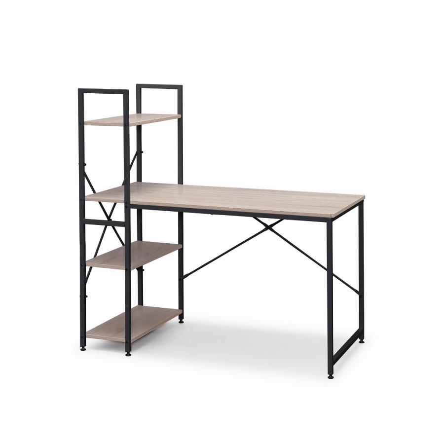 アイリスオーヤマ 机 デスク パソコンデスク PCデスク pcデスク ラック付き 勉強机 ワークデスク 1200×620 ライトナチュラル/ブラック RDK-12 : ir ...