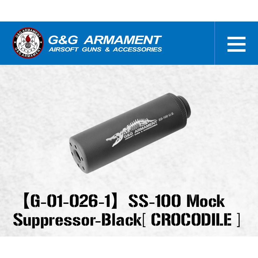 G&G G-01-026-1 SS-100 Mock Suppressor-Black (14mm CCW) [ CROCODILE ...