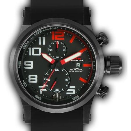 MTM WATCH HC2-SB4-RED1-BR2B-A Hypertec Chrono 2A Black Red Dial - Black Rubber II - Black Buckle ...