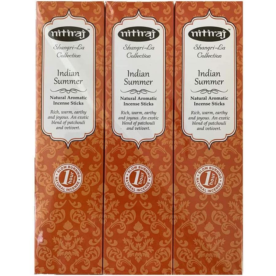 お香 アロマインセンスNitiraj（ニティラジ）Indian Summer（小春日和）3箱セット（30本/1箱10本入り）正規輸入代理店 : お香のリバティートレーディング - 通販 ...