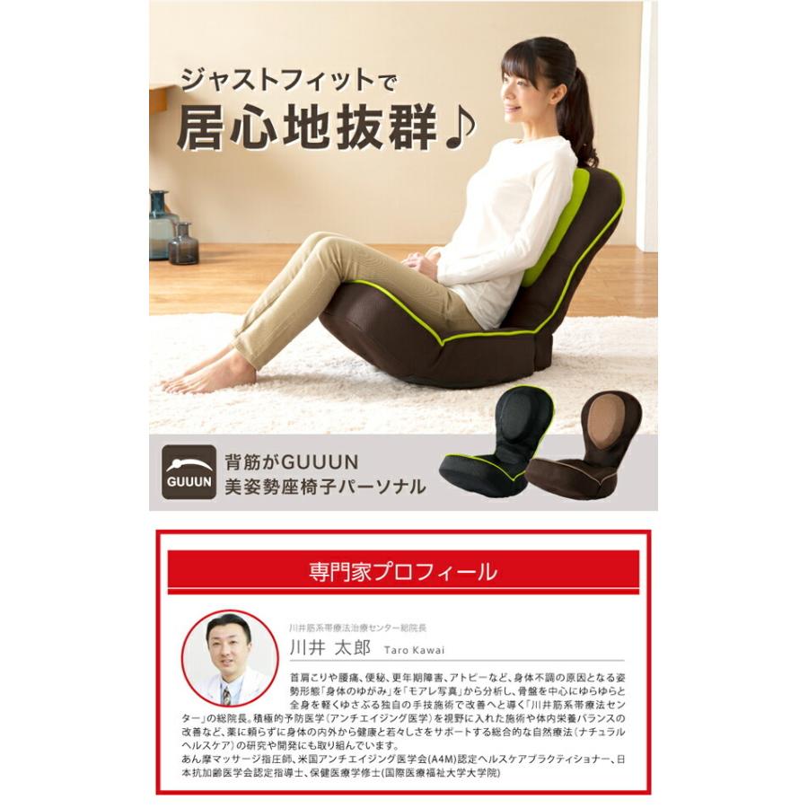 ドリーム プロイデア 背筋がGUUUN 美姿勢座椅子パーソナル D-0070-4081-02 ブラック 送料無料/新品