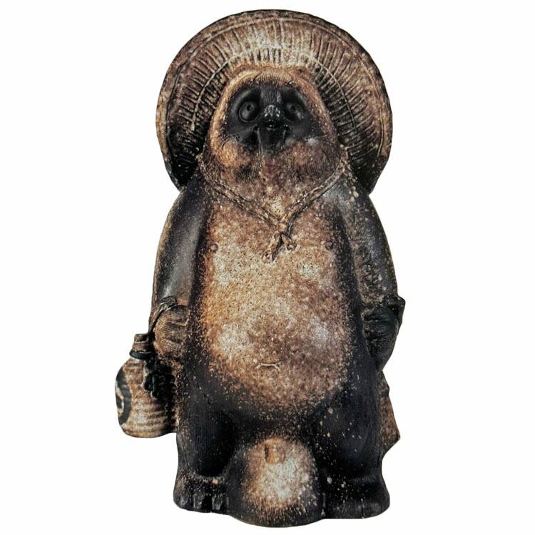 信楽焼 釉薬陶器製 おしゃれ 古代狸置物（タヌキ）オブジェ（オーナメント） W47cm×D35cm×H76.5cm（25号） / 縁起物 風水 ギフト プレゼント : ライフエコショップ ...