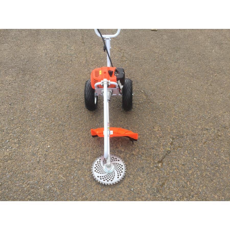 タイヤ付き エンジン式 草刈機 52cc オレンジ&ホワイトフレーム タイヤ付き エンジン式 草刈機 52cc オレンジ&ホワイトフレーム