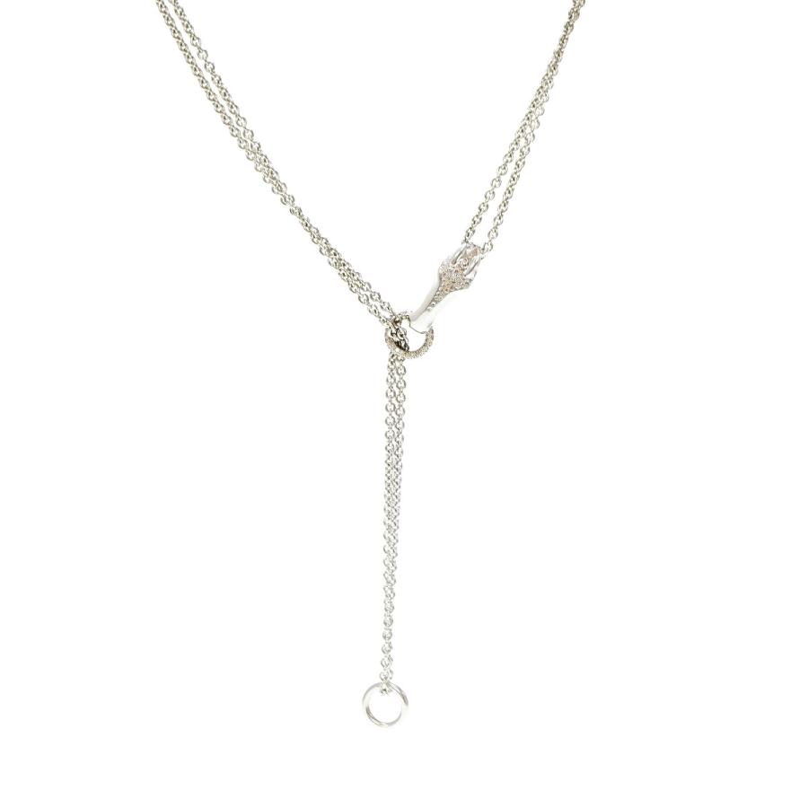HERMES エルメス ギャロップ ダイヤ 2連チェーン シルバー 925 HERMES エルメス ギャロップ ダイヤ 2連チェーン シルバー 925