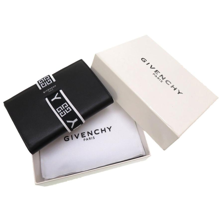 未使用 ジバンシー ブラック レザー BB605AB0CQ 001 二つ折り財布 財布 黒 0100 GIVENCHY ジバンシィ ...