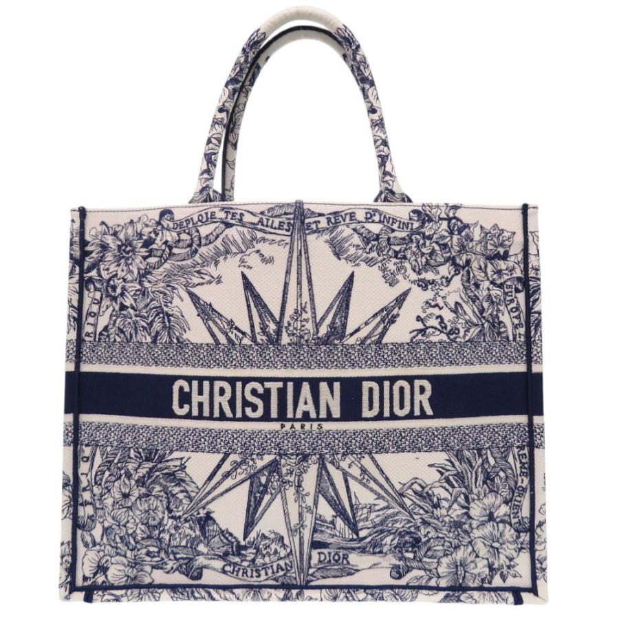 新品同様 クリスチャンディオール ブックトート ラージ ハンドバッグ エンブロイダリー キャンバス ホワイト 0383 Christian Dior : LIFE TIME ヤフーSHOP ...