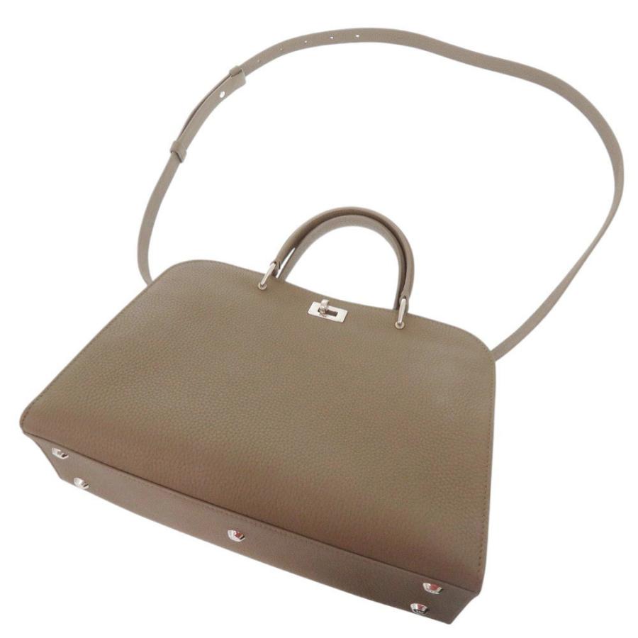 未使用品 ミチノ パリ オペラバッグ スモール レザー トープ 2WAY ショルダー ハンドバッグ 0718 michino PARIS ...