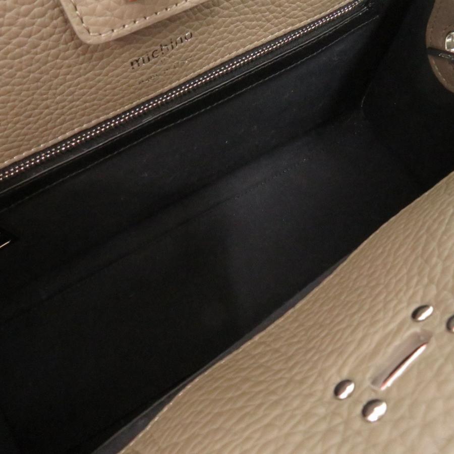 未使用品 ミチノ パリ オペラバッグ スモール レザー トープ 2WAY ショルダー ハンドバッグ 0718 michino PARIS ...