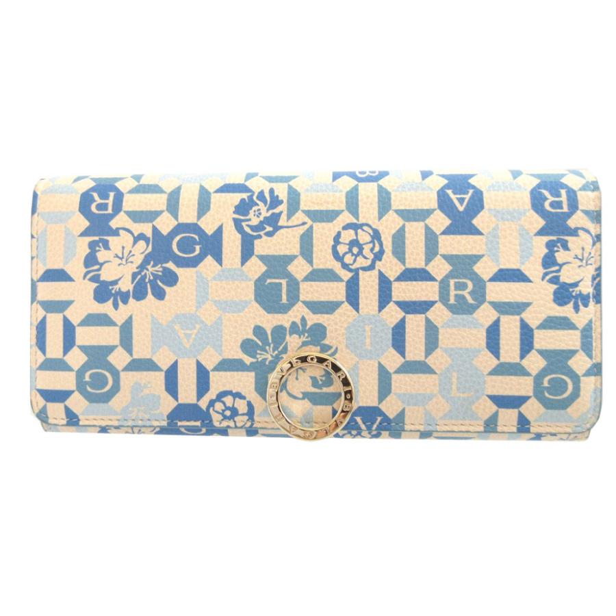 BVLGARI 新品同様 ブルガリ ブルガリブルガリ レザー ホワイト 白 ブルー 青 2つ折り長財布 財布 0798 : LIFE TIME ヤフーSHOP - 通販 - Yahoo!ショッピング