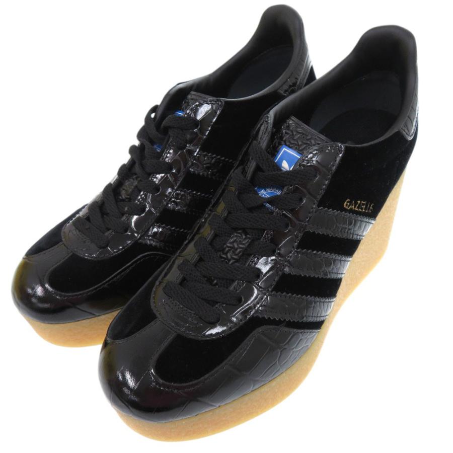 GUCCI 未使用品 グッチ × アディダス adidas originals ガゼル GAZELLE スニーカー エナメル ブラック ...