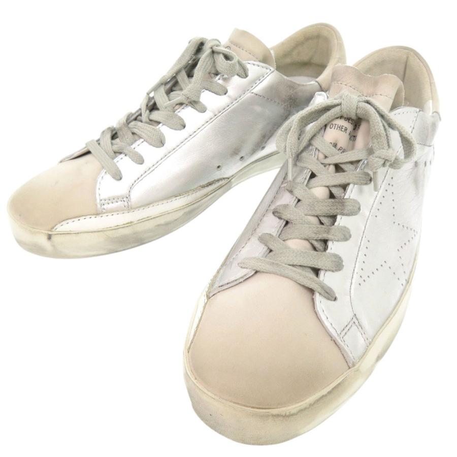 GOLDEN GOOSE 未使用品 ゴールデングース SUPERSTAR スーパースター G32MS590.E68 サイズ41 レザー シルバー スニーカー 1660 メンズ : LIFE ...
