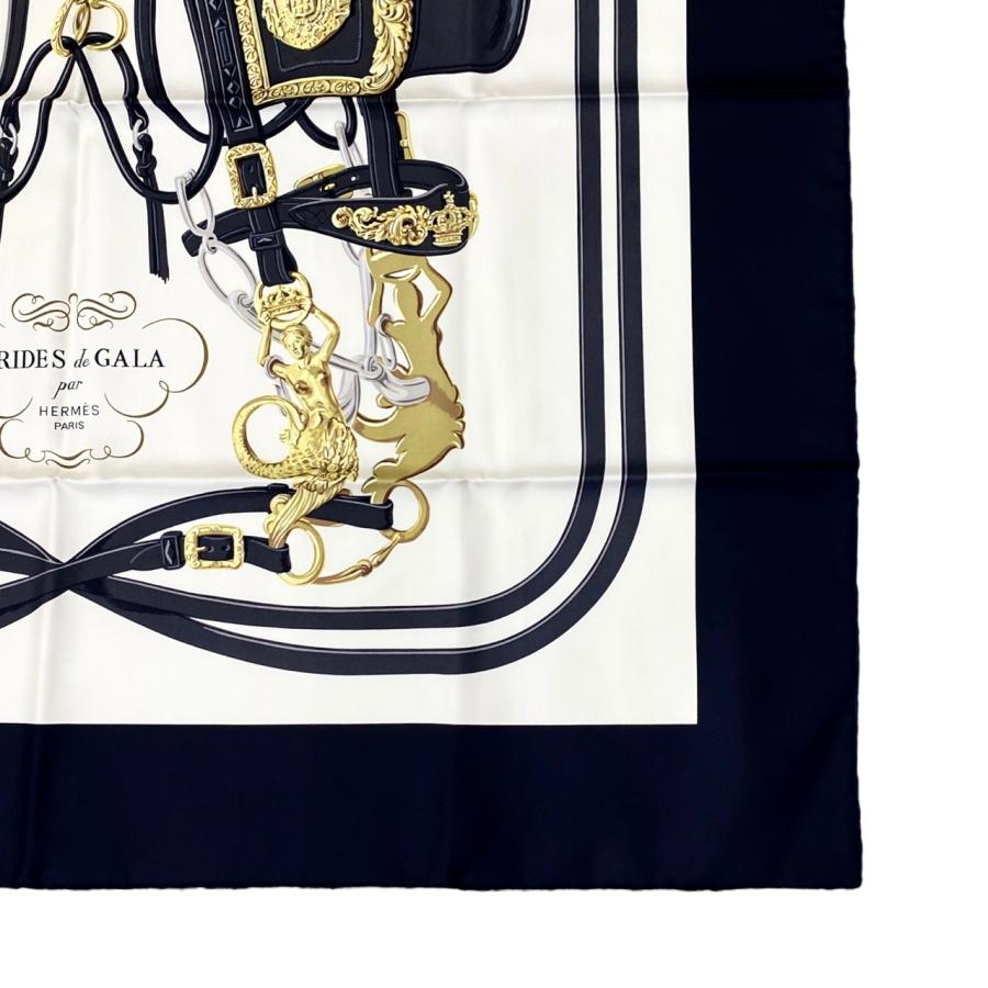 エルメス シルクスカーフ カレ90 ブリッド・ドゥ・ガラ 001266S 75 ブラック クレーム ゴールド BRIDES DE GALA HERMES : e2082 : ライフクリエイト ...