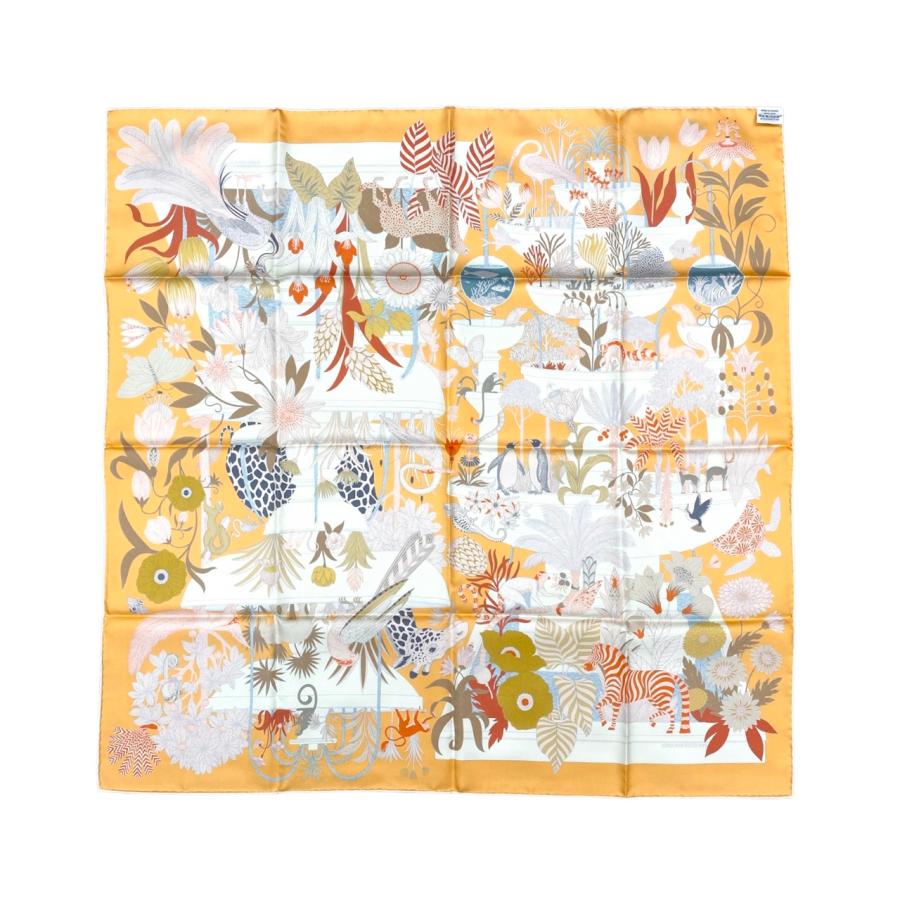 HERMES エルメス シルクスカーフ カレ90 プレシャス・パラダイス H004094S 10 アプリコット ヴァニーユ コライユ Precious Paradaise : ライフクリエイト ...