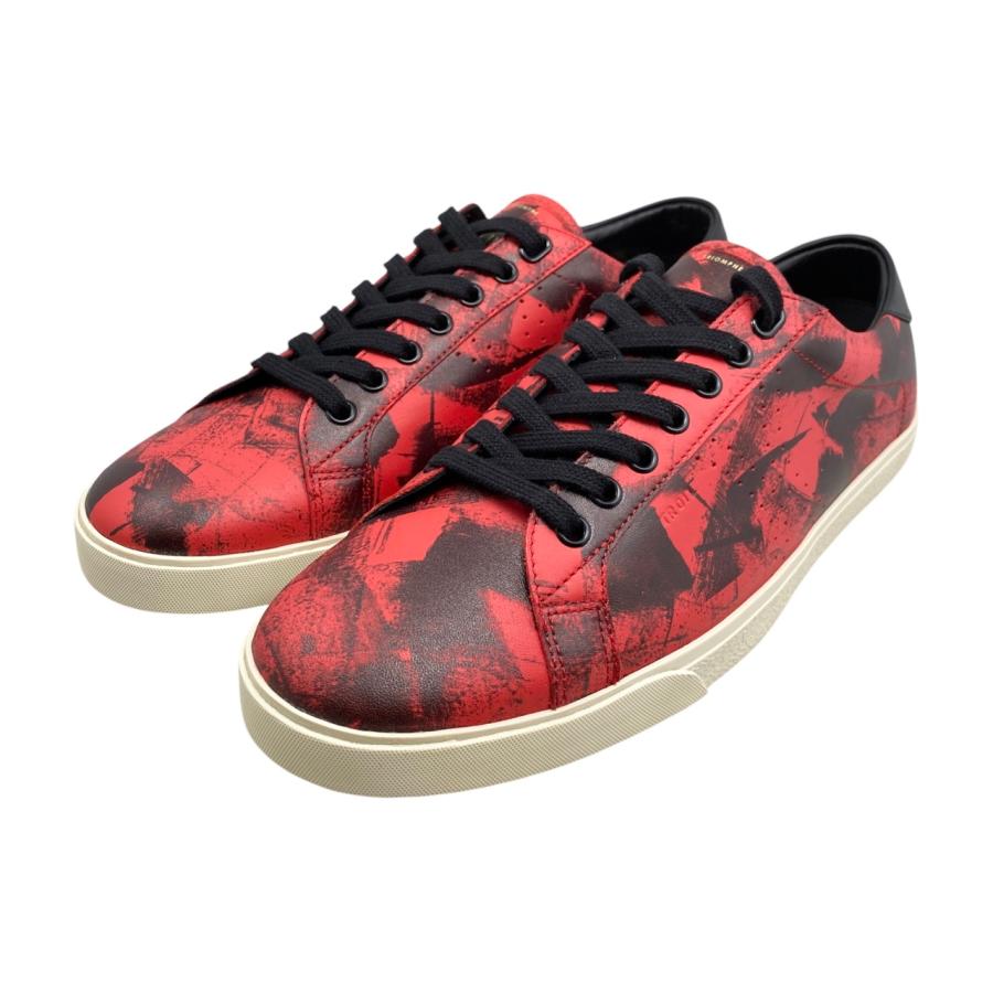 セリーヌ スニーカー トリオンフ ロゴ ローカット 42サイズ TR01L レザー レッド ブラック TRIOMPHE CELINE ...