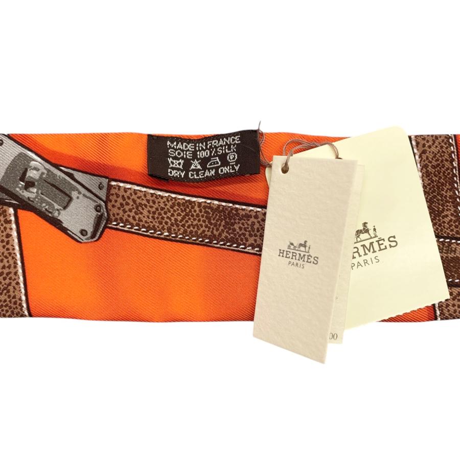 HERMES（エルメス） シルクスカーフ ツイリー ケリー ベルト オレンジ
