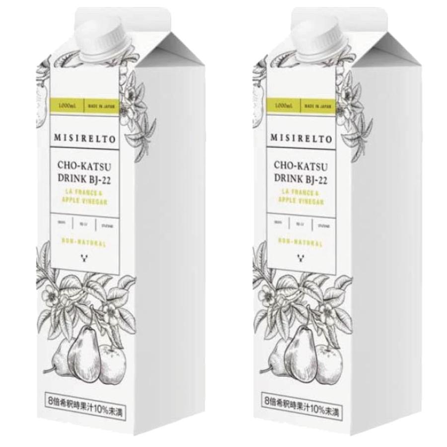 【2本セット】ミシレルト CHO-KATSU ドリンクBJ-22 ラ・フランス&アップルビネガー 1000mL 新フレーバー 乳酸菌 ビフィズス菌 クルクミン 善玉菌 腸内環境 : 美と健康の ...